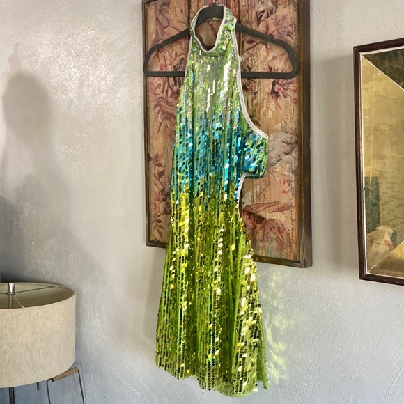 Yandy | Dresses | 9s Vintage Stretch Sequin Embellished Dance Costume ...